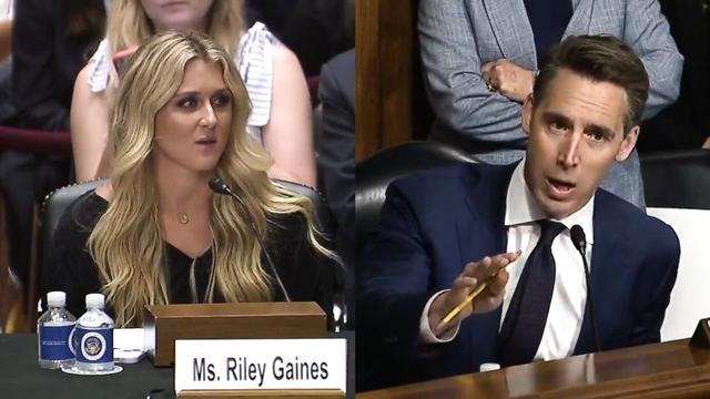 Hawley Questions Riley Gaines About Harassment by Gender Activists ...