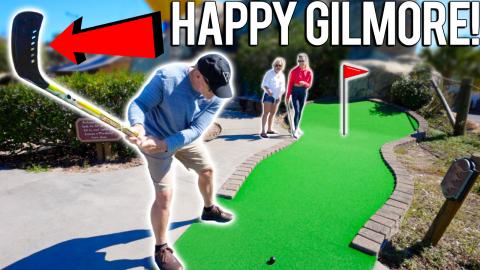 Hockey Stick ONLY Mini Golf Challenge - Happy Gilmore! - Part 3 - HideoutTV